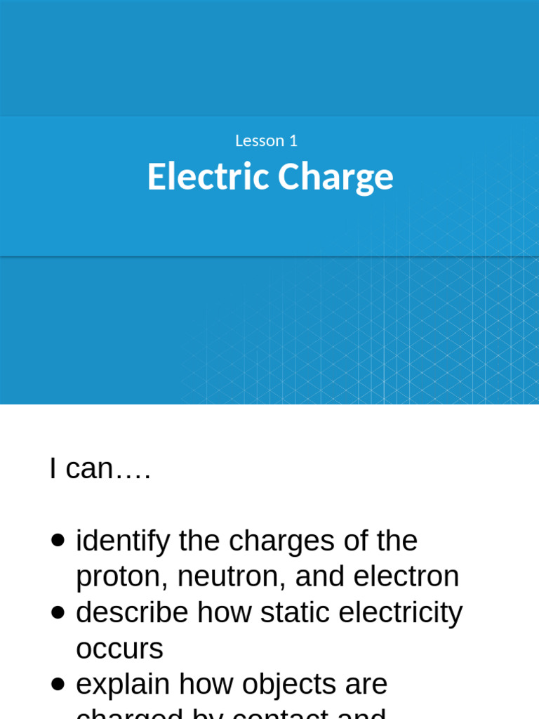 L1: Electric Charge | PDF | Electric Charge | Electron
