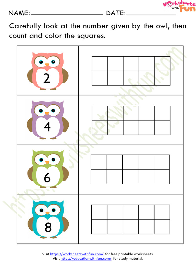 Count and Color Worksheet 1 | PDF | Art