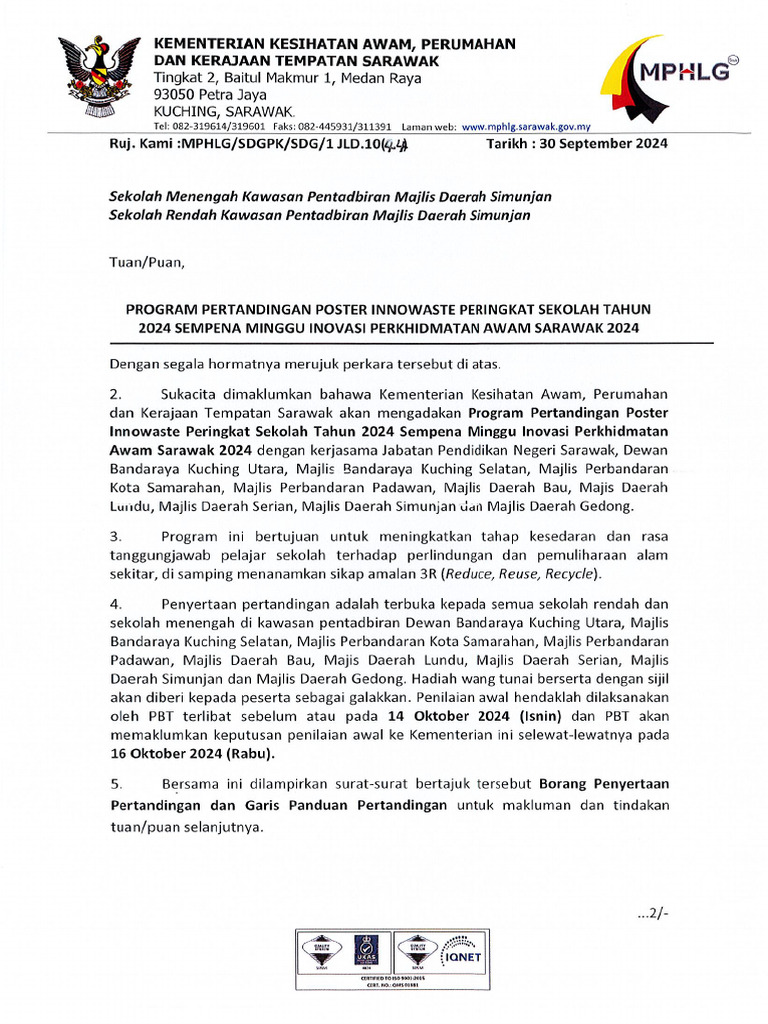 Jemputan Sekolah Pert. Poster (MD Simunjan) | PDF