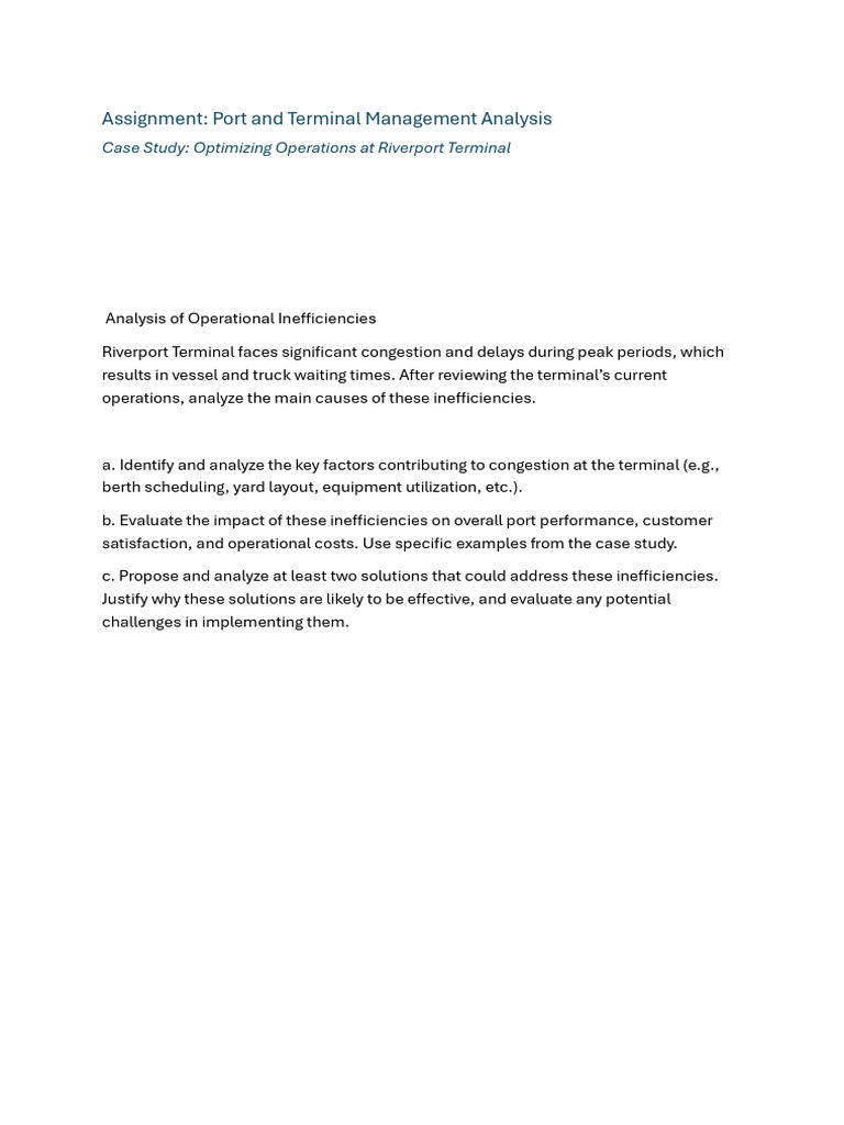IAE 2 Assignment For Port and Terminal Management | PDF | Technology ...