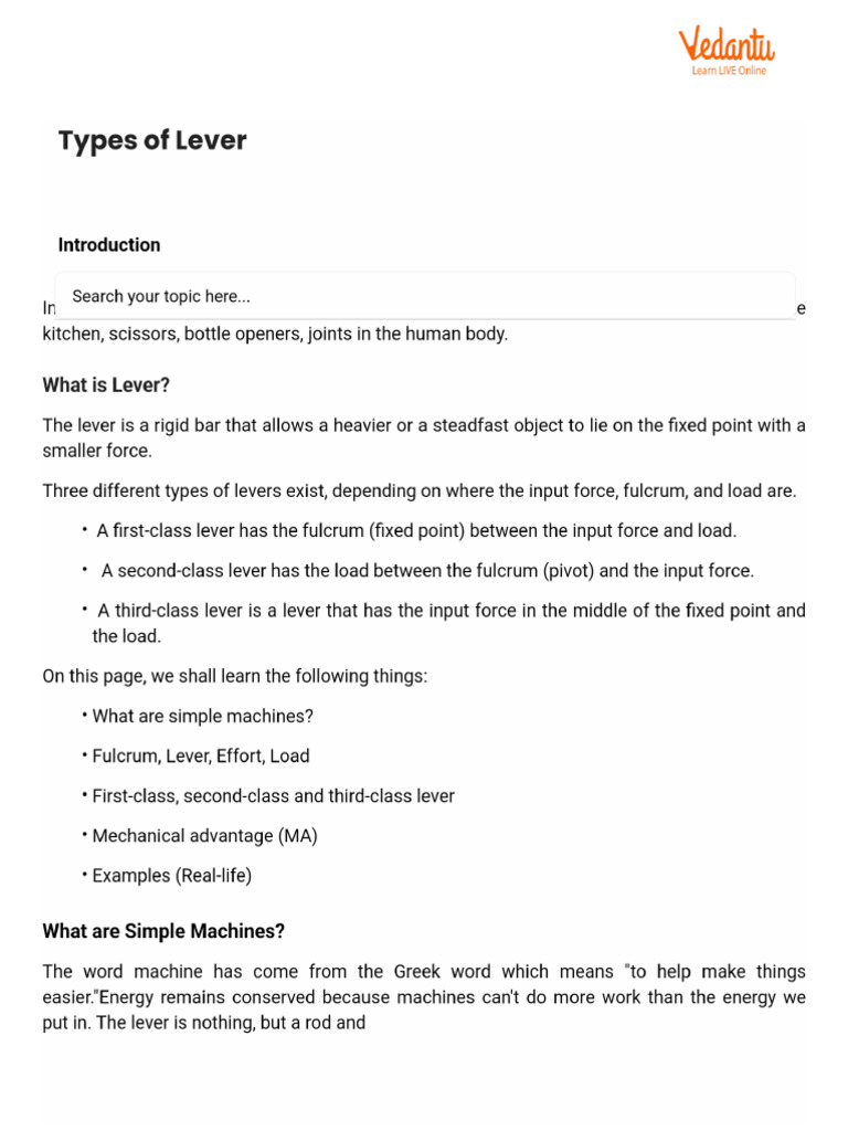 Types of Lever | PDF