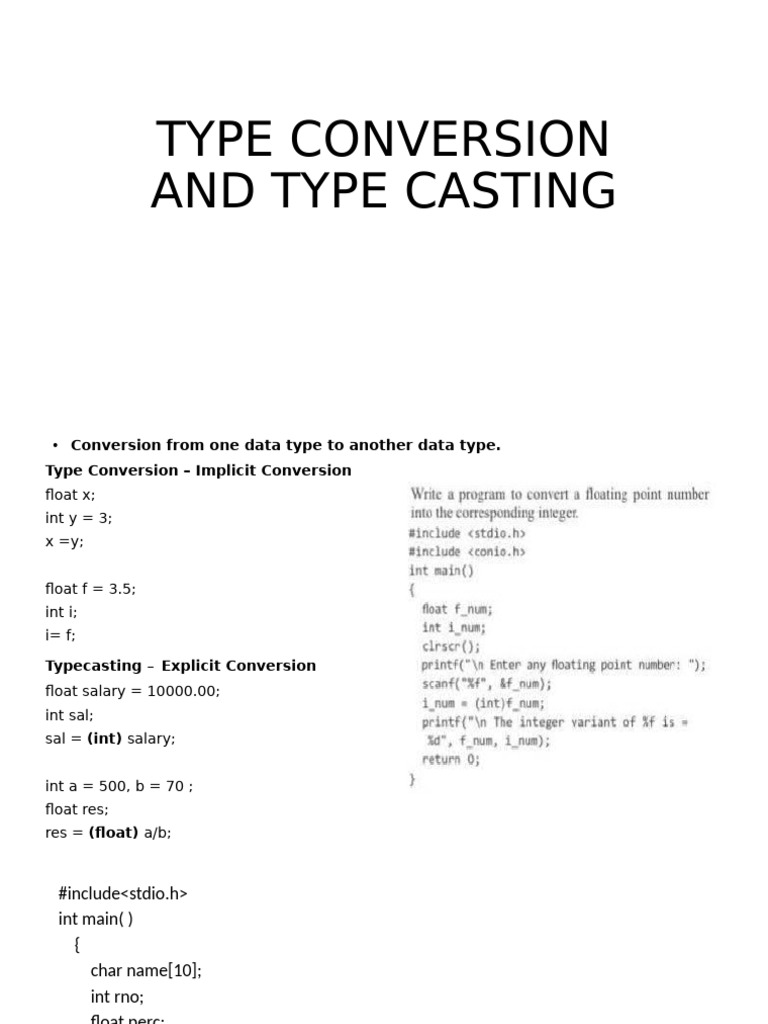 Type Conversion and Type Casting | PDF