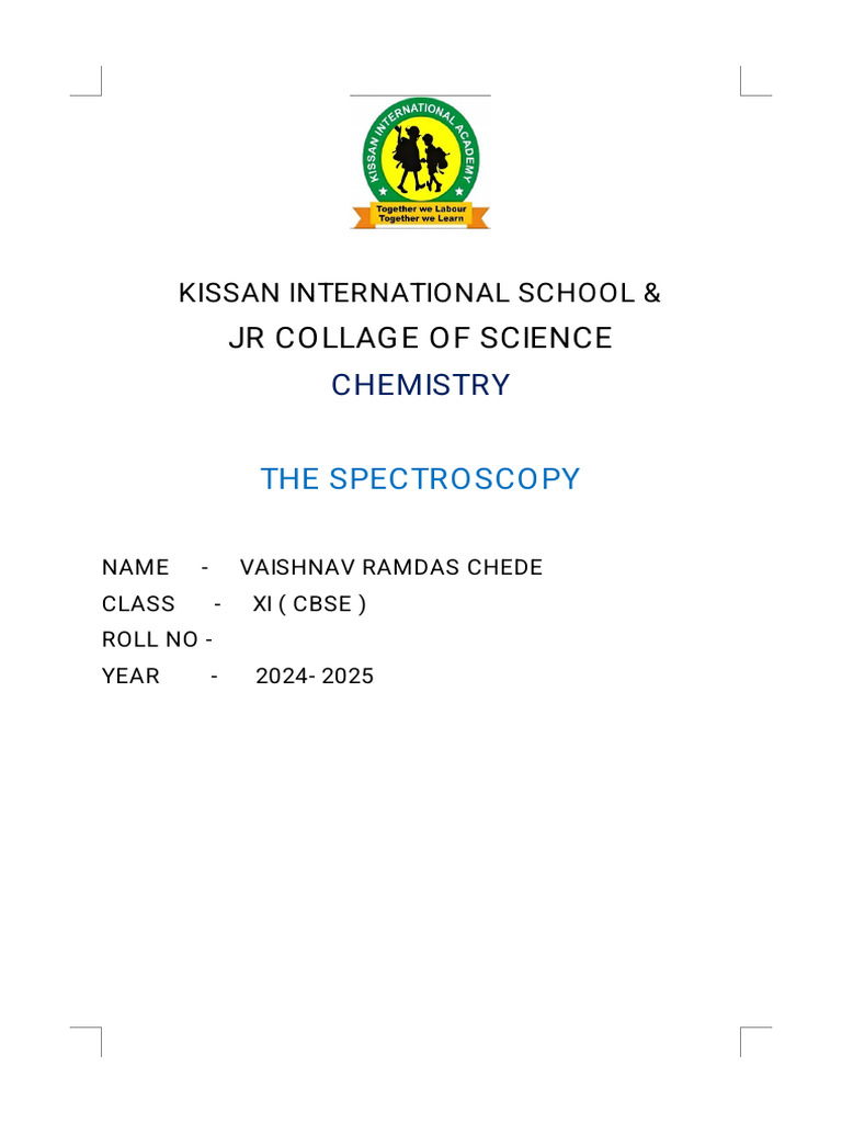 Spectroscopy Class 11 | PDF | Emission Spectrum | Spectroscopy