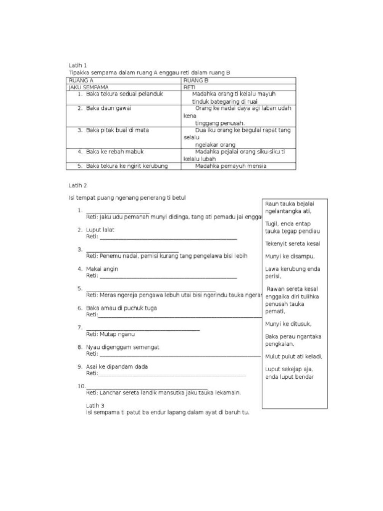 Kerja Latih Jaku Sempama | PDF