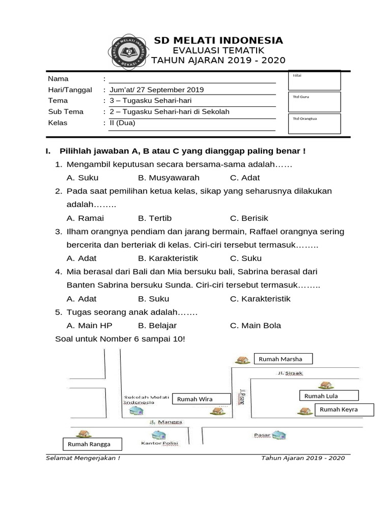 Evaluasi Tema 3 Sub 2 | PDF