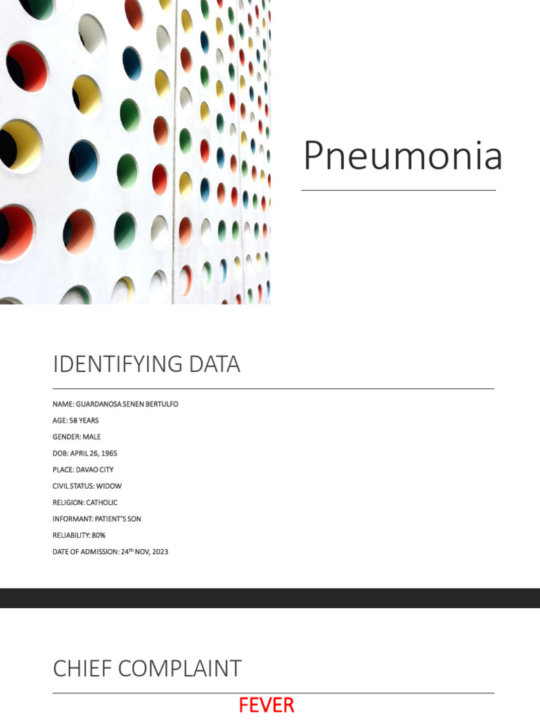 Pneumonia Case Presentation | PDF | Pneumonia | Clinical Medicine