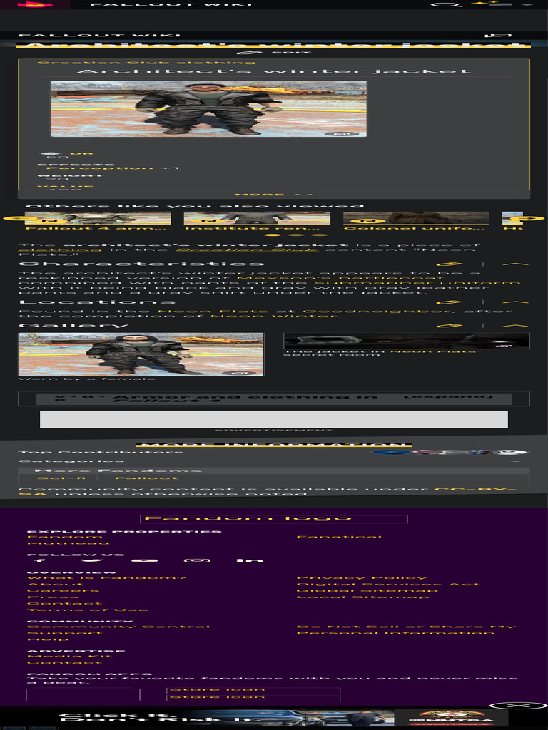 Architect's Winter Jacket Fallout Wiki Fandom | PDF