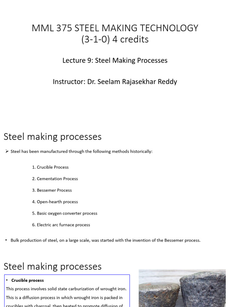 Steel Making Processes Overview | PDF | Steelmaking | Iron
