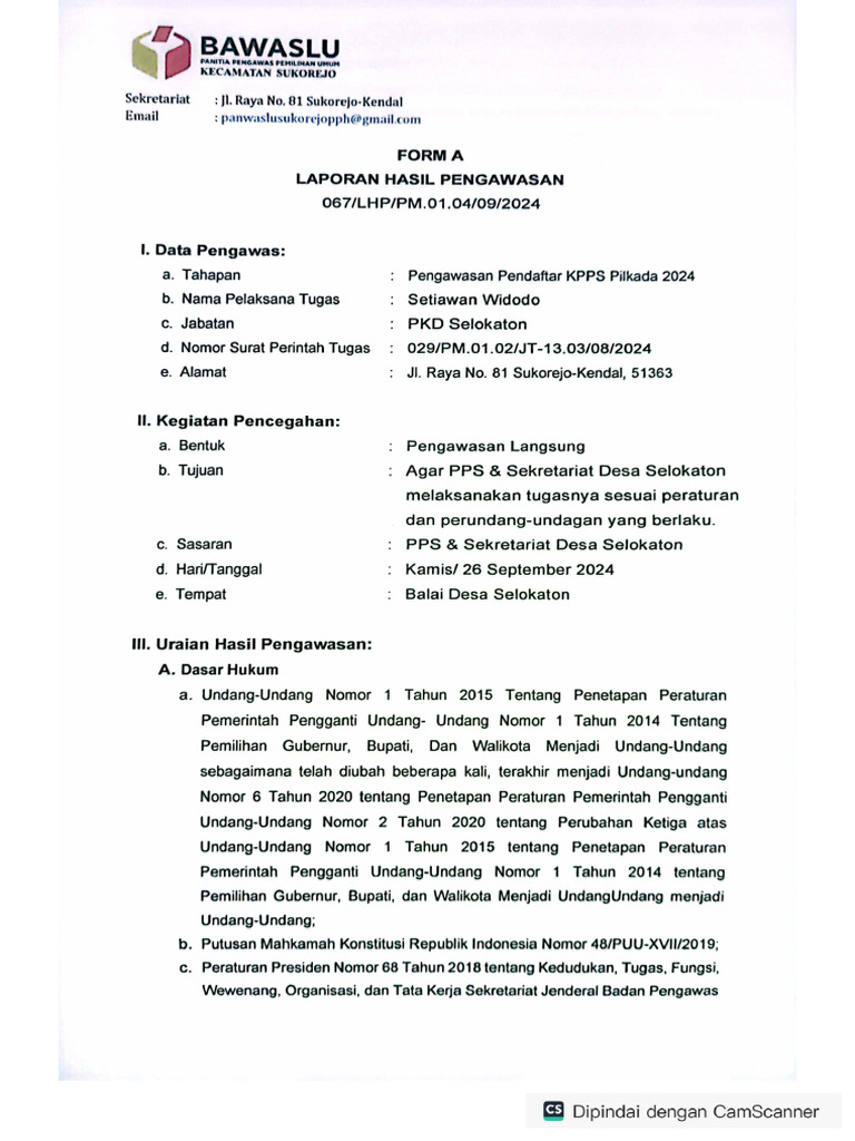 067 - Desa Selokaton - Form A - 26-09-2024 - Pengawasan Pendaftar KPPS ... 067 - Desa Selokaton - Form A - 26-09-2024 - Pengawasan Pendaftar KPPS ...