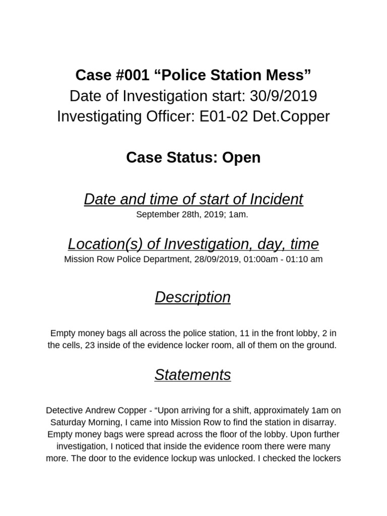 Case#001 - Police Station Mess | PDF