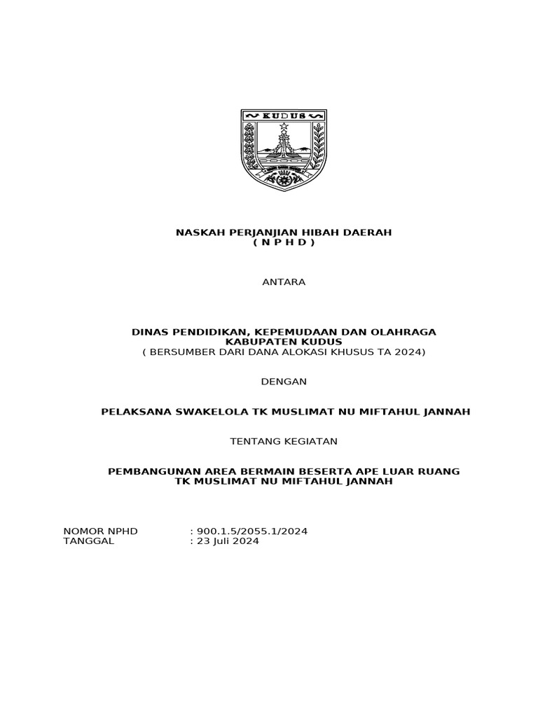 NPHD TK Muslimat NU Miftahul Jannah | PDF