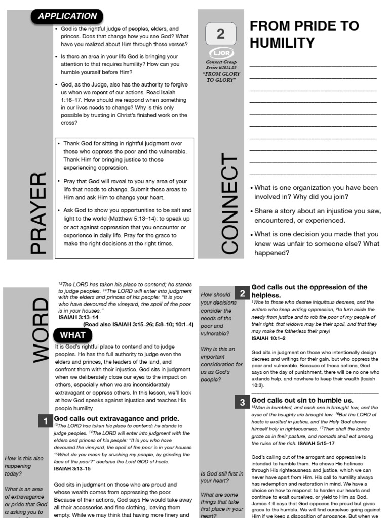 From Pride to Humility: A Study Guide | PDF | Humility | Prayer