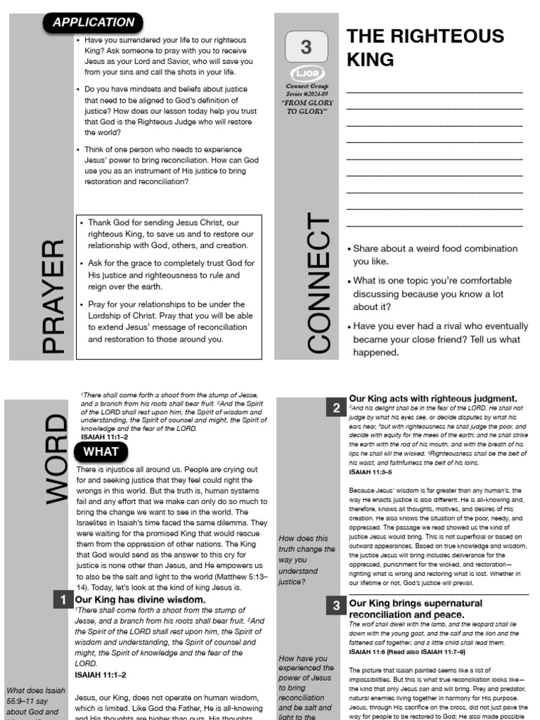 3-THE RIGHTEOUS KING | PDF | Jesus | Justice