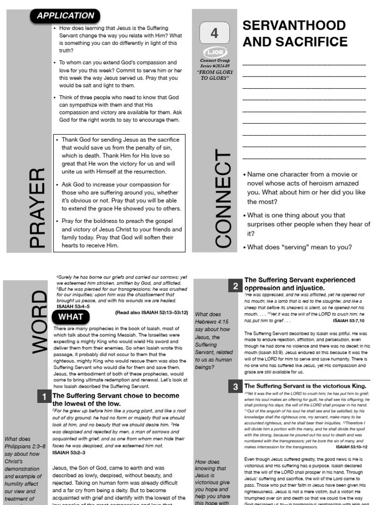 4-Servanthood and Sacrifice | PDF | Jesus | Prayer