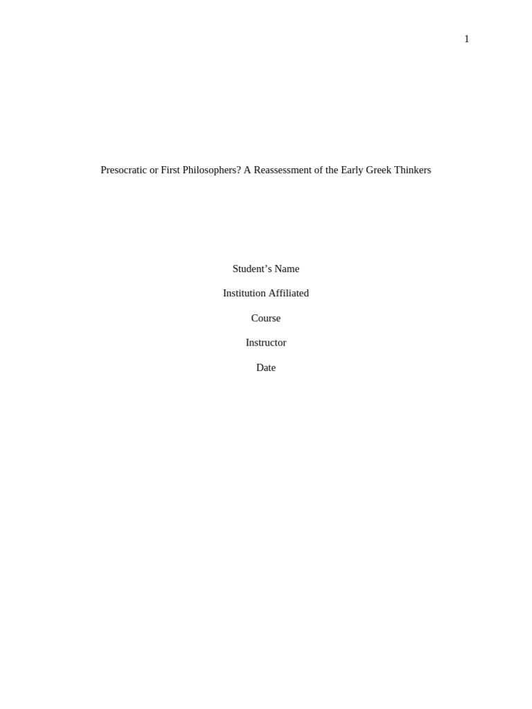 Presocratic or First Philosophers | PDF | Ancient Greek Philosophy ...