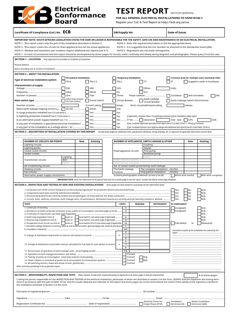 2020 TEST REPORT GENERAL Template | PDF | Manufactured Goods | Components
