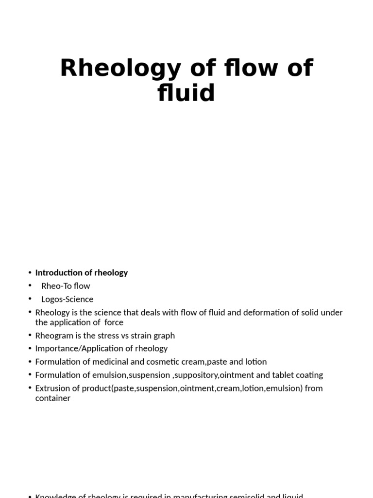 Rheology and Fluid Fluidity | PDF | Rheology | Shear Stress
