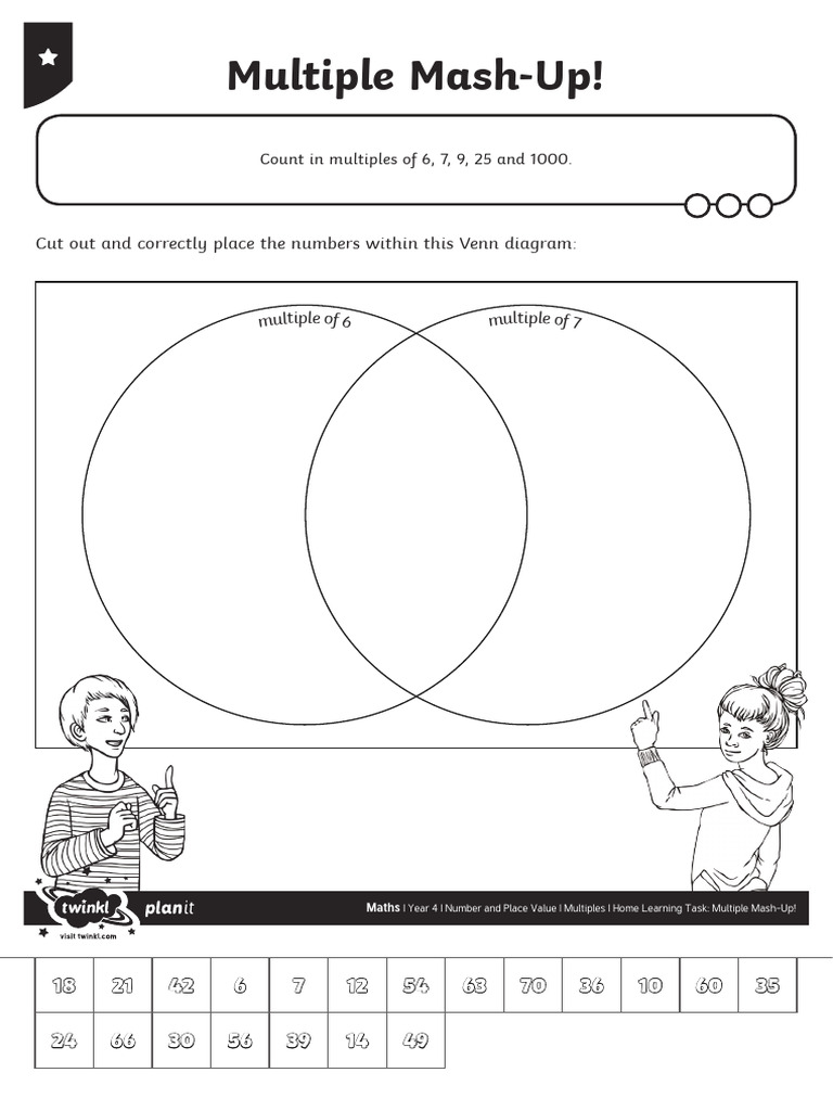 Venn Diagram Multiples Activity | PDF | Mathematics | Arithmetic