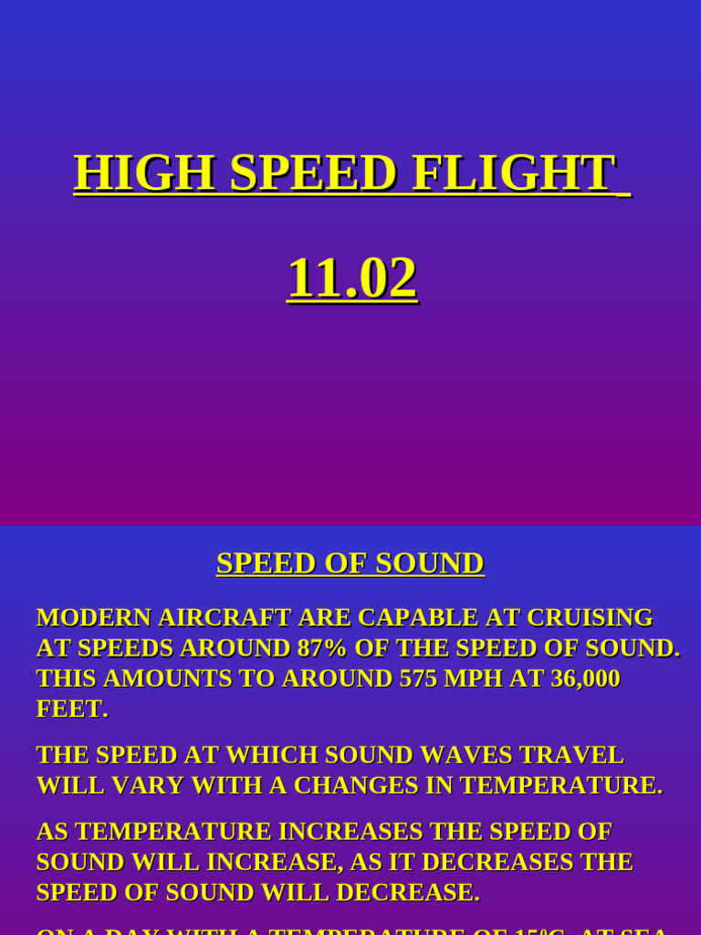 Module 11-01 (2) TH High Speed Flight | PDF | Mach Number | Aerodynamics