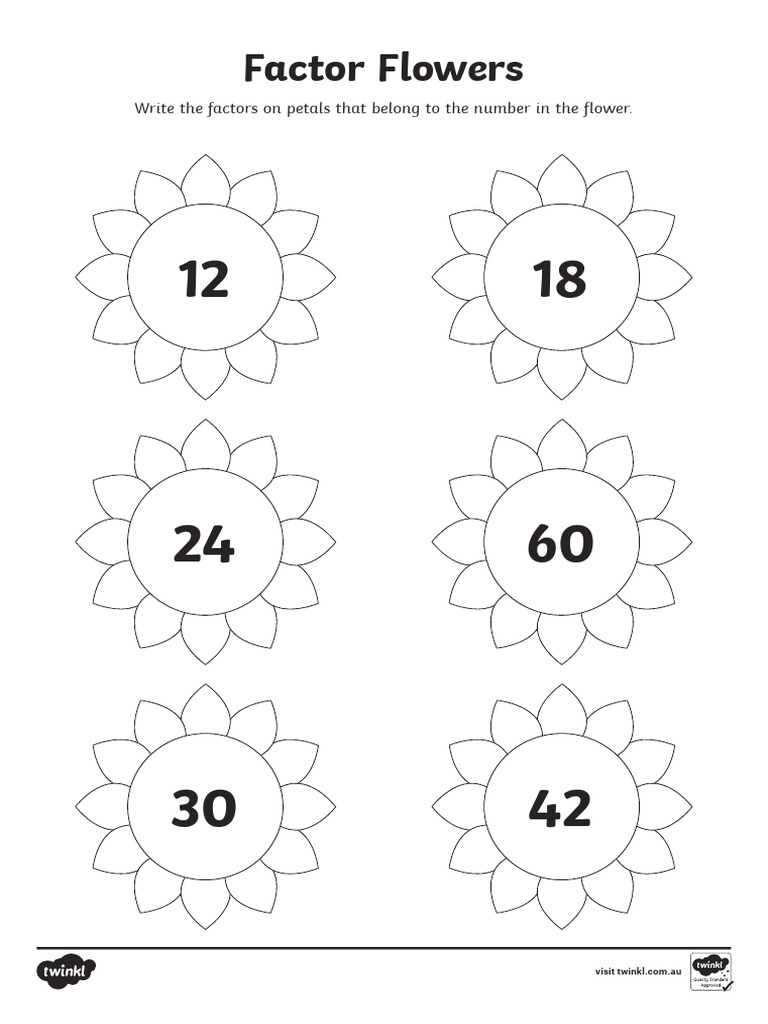 Factor Flowers Activity for Kids | PDF