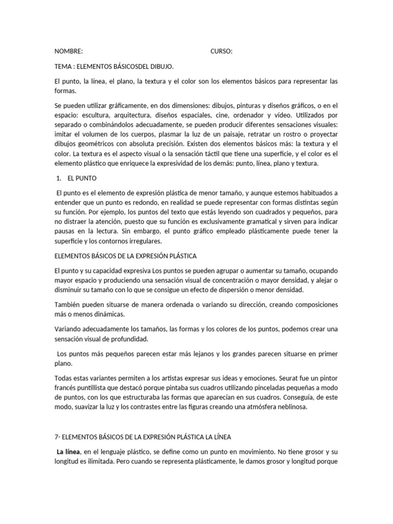 Elementos Básicos del Dibujo | PDF | Dibujo | Color