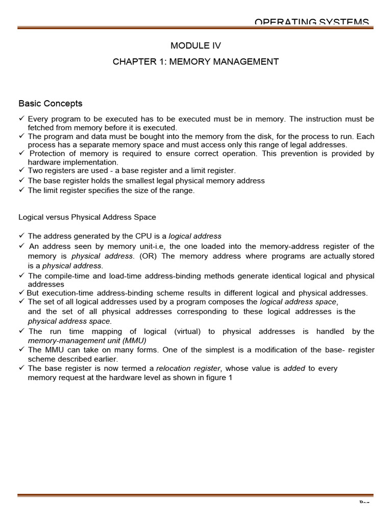 Os Unit 4 | PDF | Process (Computing) | Computer Data Storage