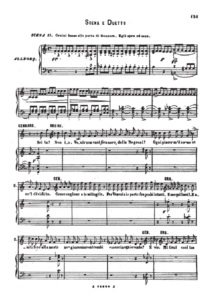 Donizetti - Lucrezia Borgia - Duetto Gennaro - Orsini | PDF