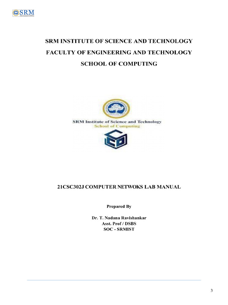 21csc302j CN Lab Manual 2024 2025 Odd (Updated) | PDF