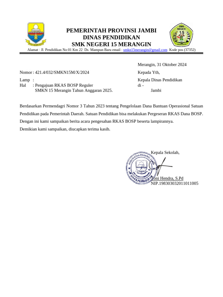 Pengesahan RKAS BOSP 2025 | PDF