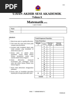 SKEMA UASA MT THN 6 SET 2 2024 2025 BY CIKGU GORGEOUS | PDF