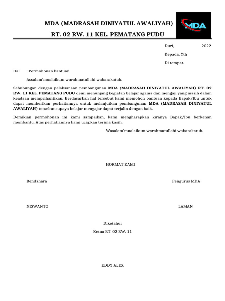 Proposal MDA Pak Alex | PDF