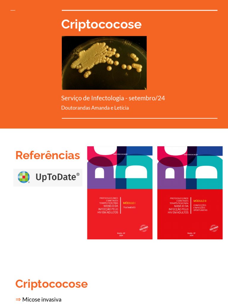 Criptococose Slides | PDF | Ciências da Saúde | Medicina Clínica