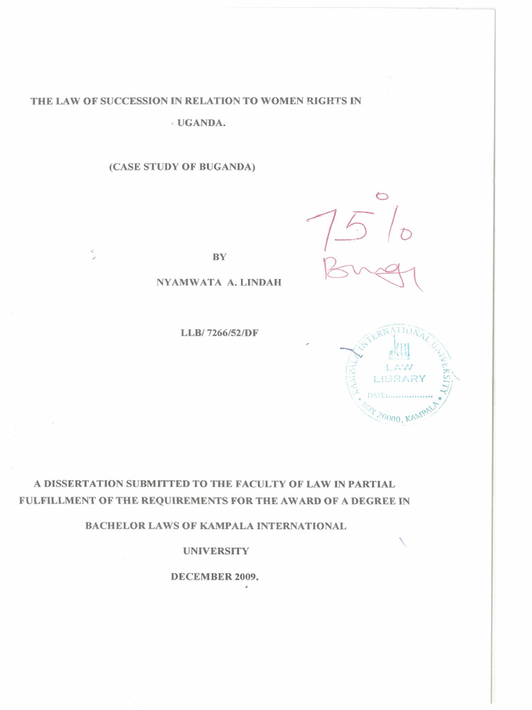 Women's Succession Rights in Buganda | PDF | Marriage | Intestacy