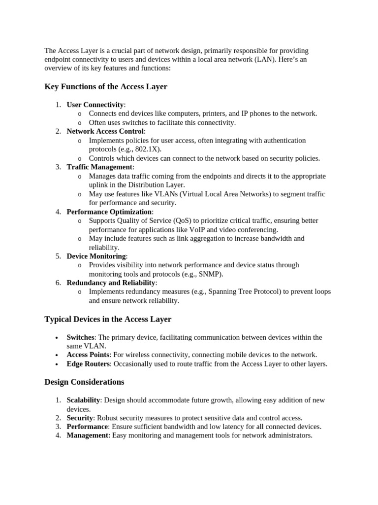 The Access Layer Is A Crucial Part of Network Design | PDF | Computer ...