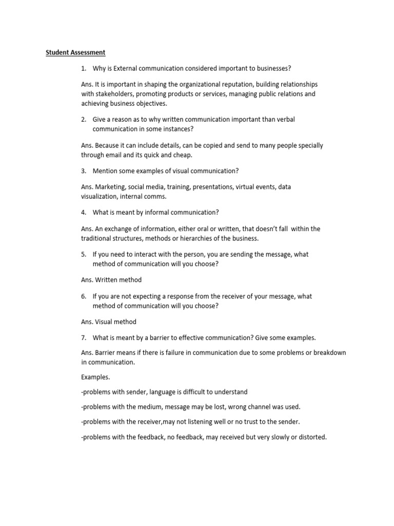 Student Assessment 4 Pdf Career Growth