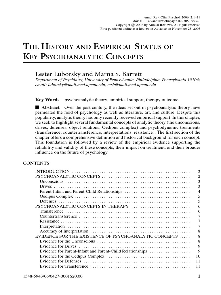 Luborsky 2006 | PDF | Psychoanalysis | Id