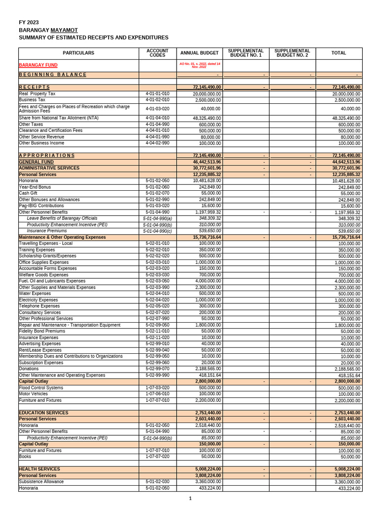 2023 SERAE Barangay | PDF | Budget | Expense