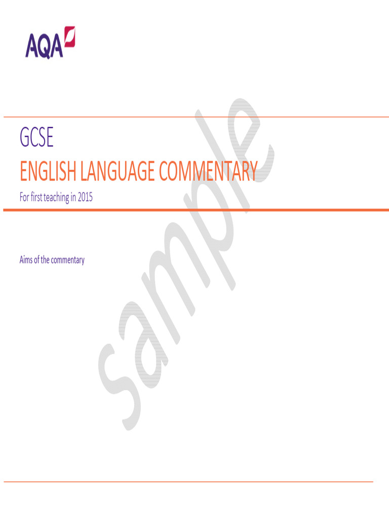 AQA Paper 1 Sample Answer | PDF | Reading Comprehension | Human ...
