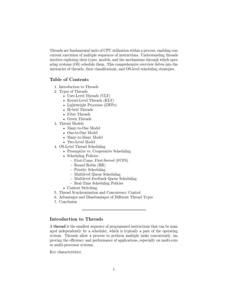 Threads Pdf Thread Computing Scheduling Computing 1058