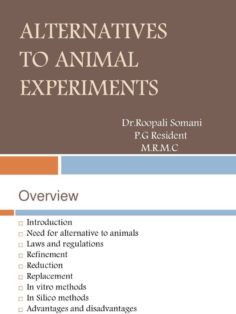 Alternative To Animal Experiments-1 | PDF