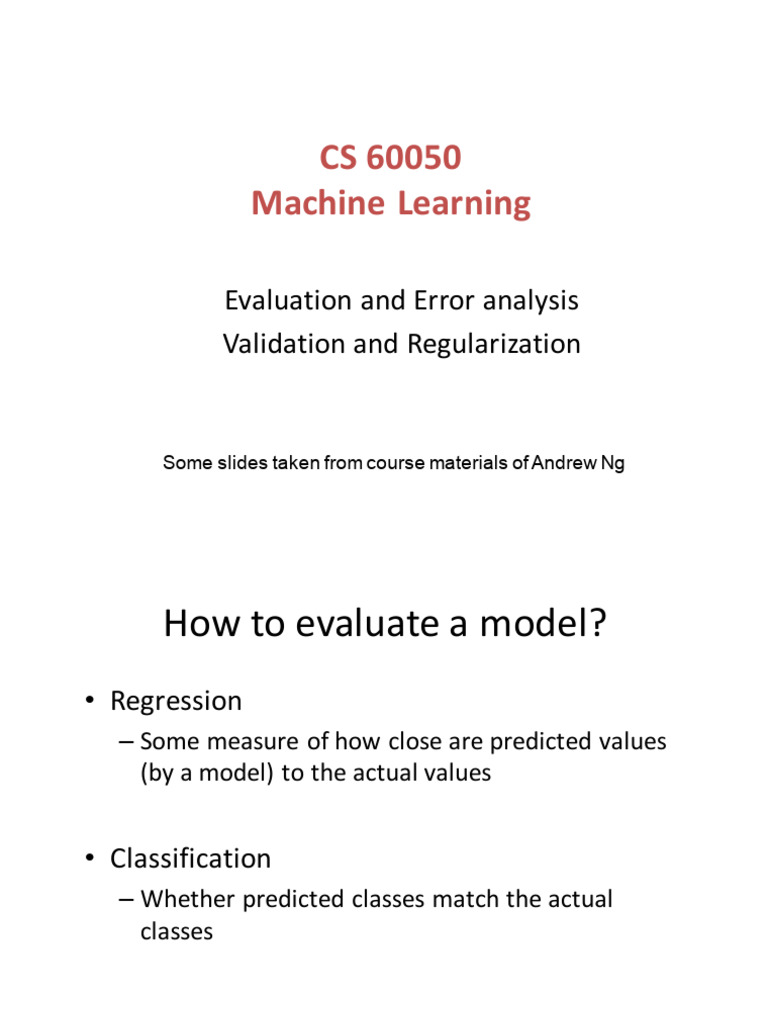 ML 04 Validation Regularization | PDF | Errors And Residuals | Cross Validation (Statistics)