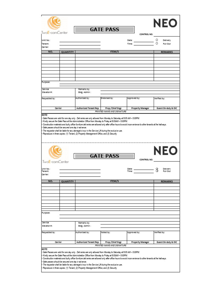2ec_gate Pass Form | PDF