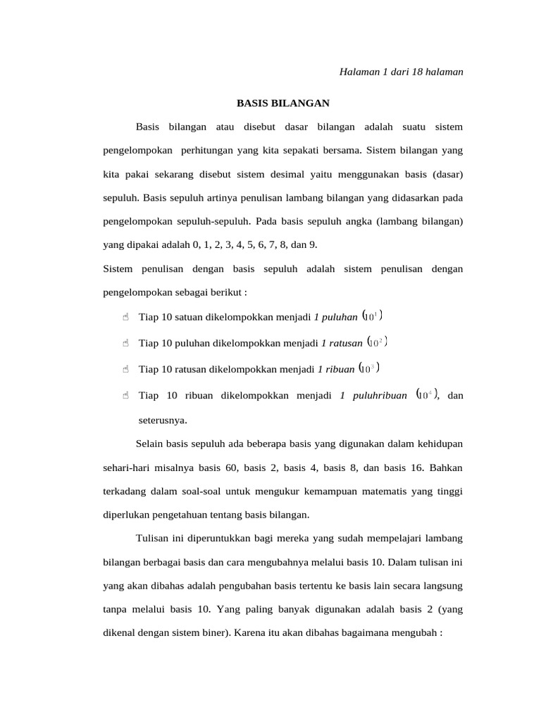 Basis Bilangan | PDF