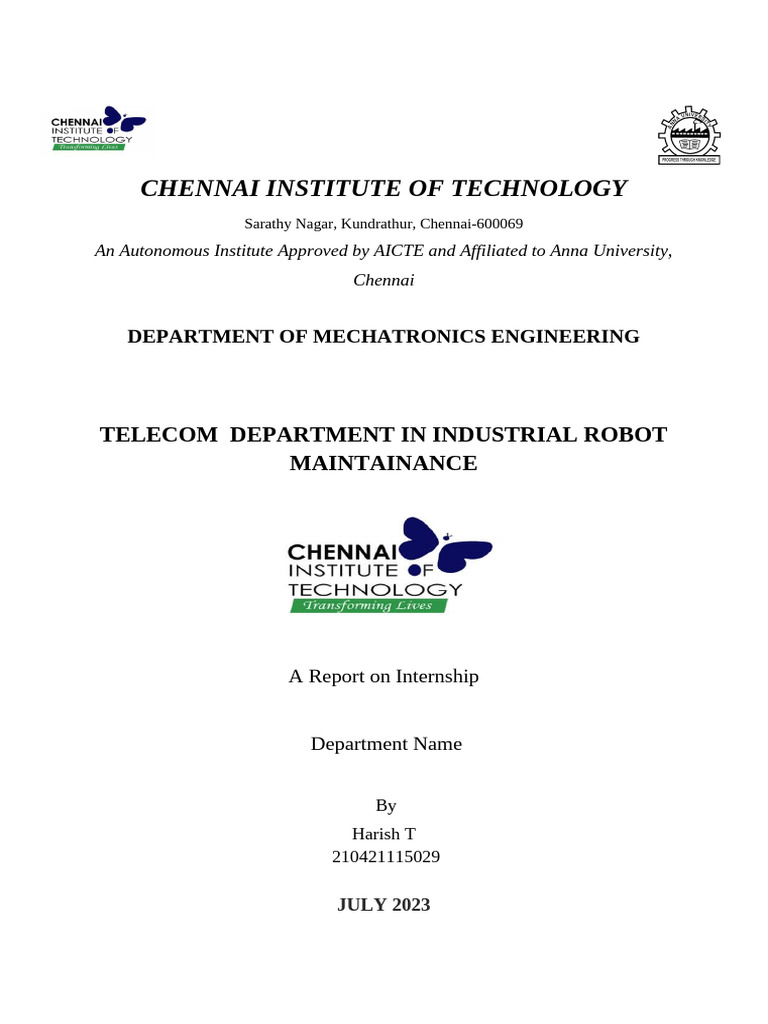 Mechatronics Internship Report 2023 | PDF | Engineering