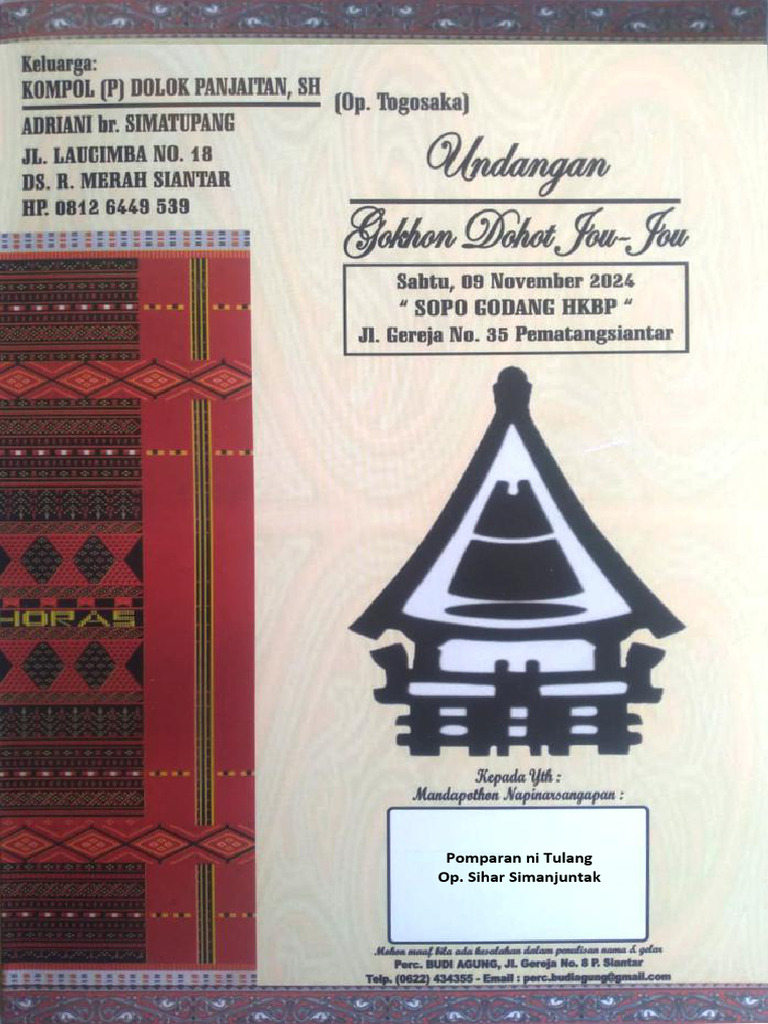 Tulang Op Sihar Simanjuntak | PDF