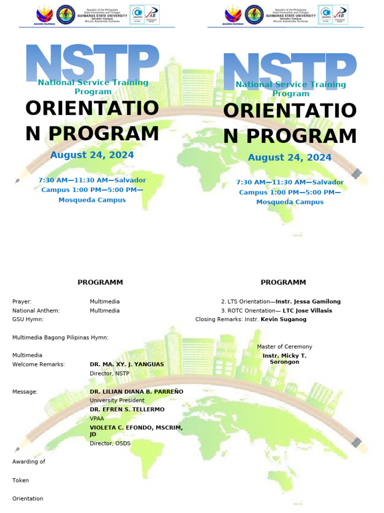 NSTP Orientation Program | PDF