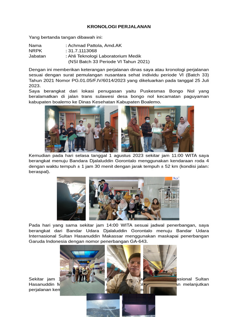 Kronologi Perjalanan | PDF