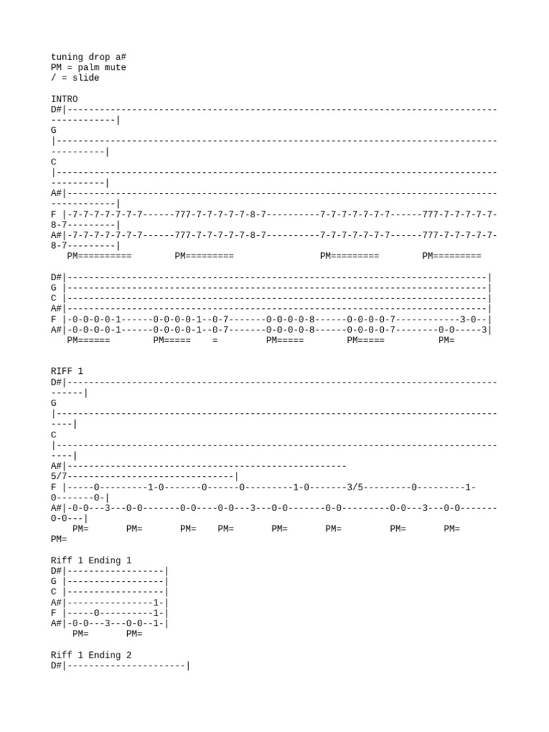 Lil Darkie-Money Power Fame Tabs | PDF