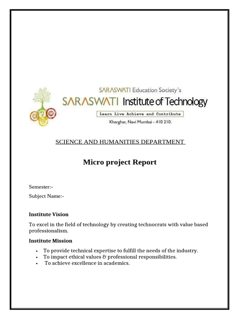 Est Microproject Format For Reference (Repaired) | PDF | Water ...