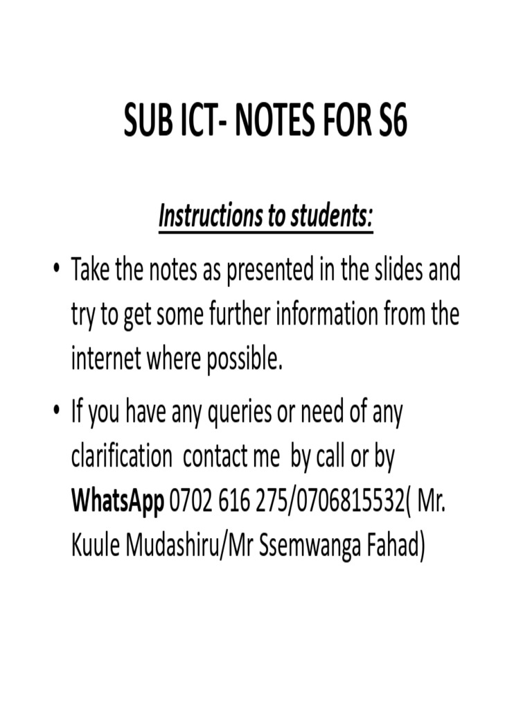 S6 ICT Notes on Internet Services | PDF | World Wide Web | Internet & Web